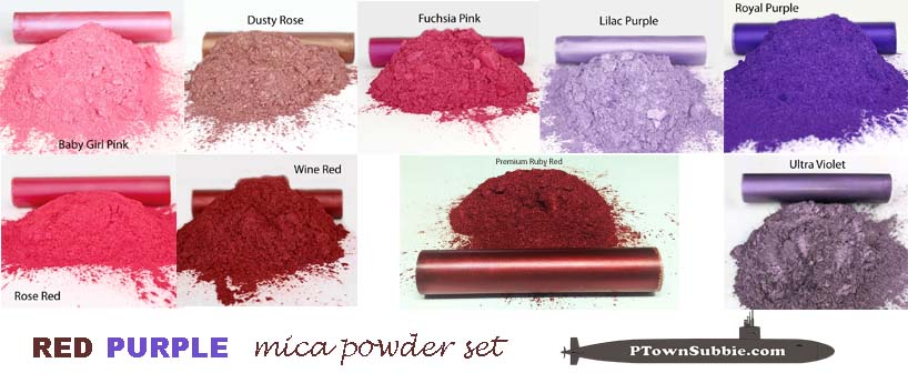 Red Purple Mica Powder Set of 9 - net 1 Ounce (28 grams) Each — Wissen ...